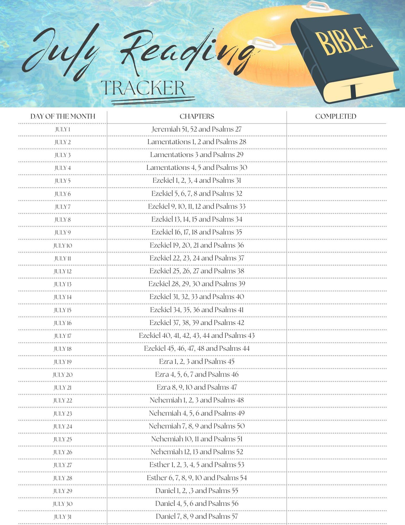 July Reading List – First Christian Church of Allendale